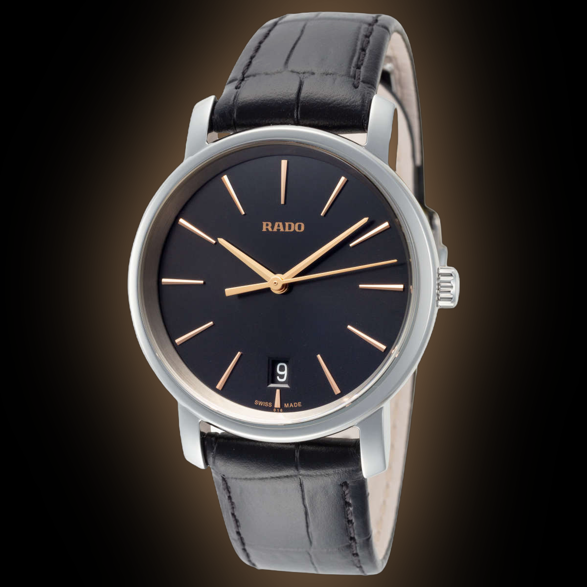 Rado DiaMaster 1408 Black Dial, Stainless Steel, 33.0 mm, Ladies Watch