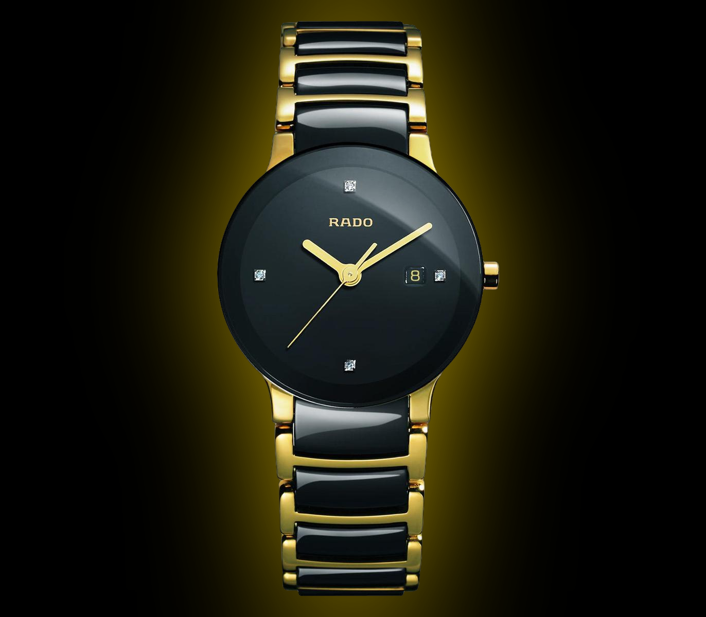 Rado Centrix Jubile Black Dial Two-Tone Ladies Watch 3093