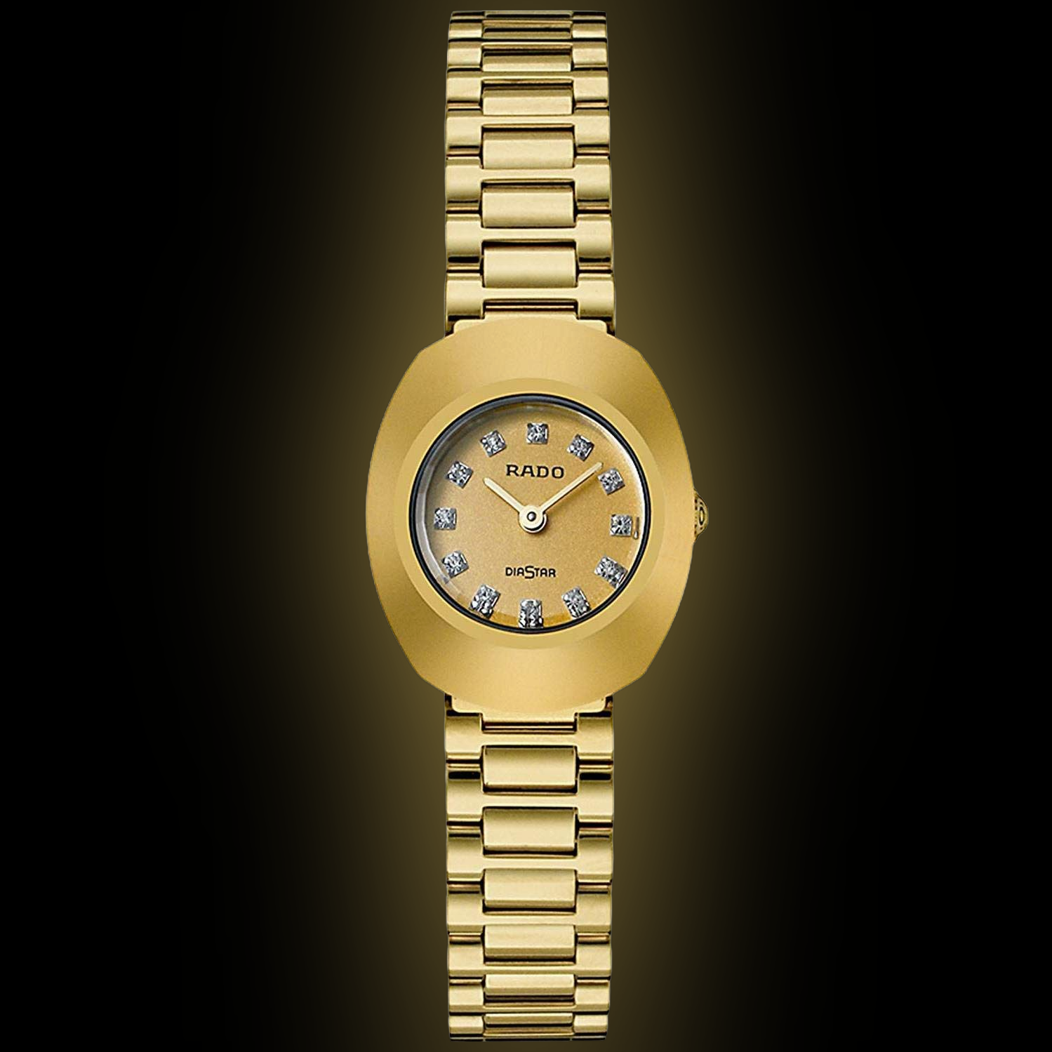 Rado Original 1255 Gold-Tone Dial, Stainless Steel, Jubile, Ladies Watch