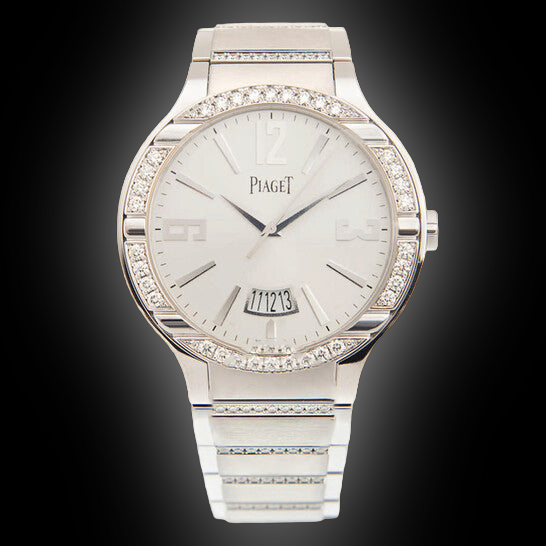 Piaget Polo 36225 Silver-Tone Dial, 18kt White Gold, 40.0 mm, Men's Watch