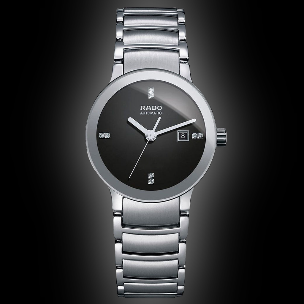 Rado Centrix 3094 Black Dial, Stainless Steel, Silver-Tone, Automatic ...