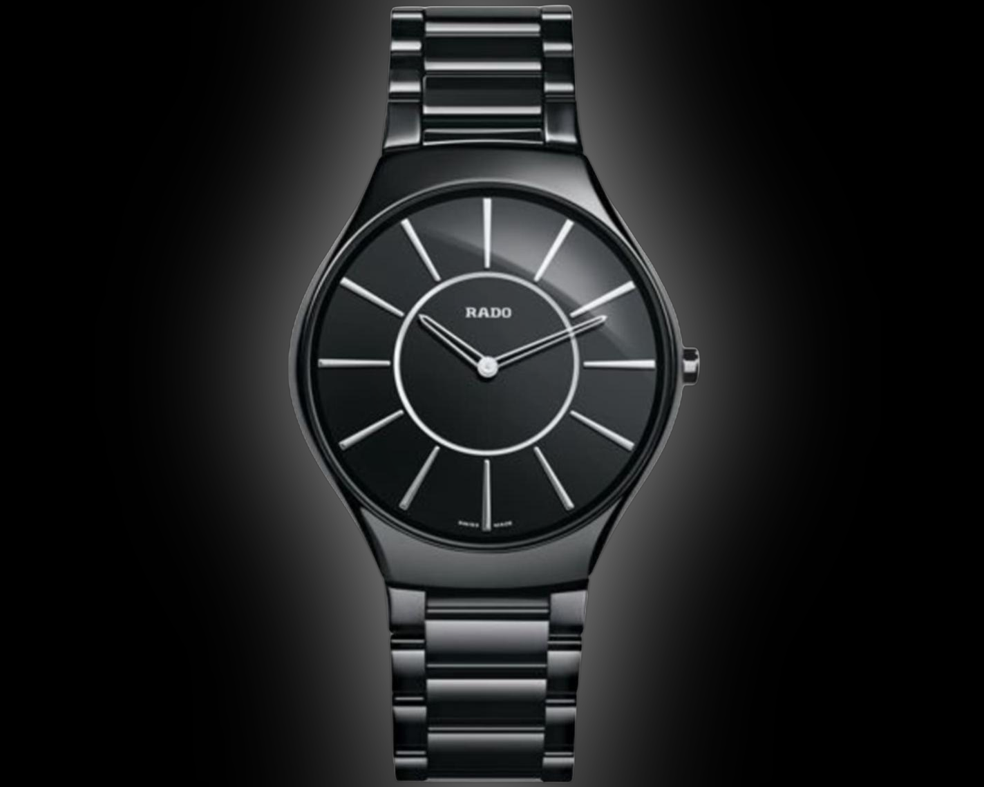 Rado TRUE R27741162 Black Dial, Ceramic, Thinline, Men's Watch