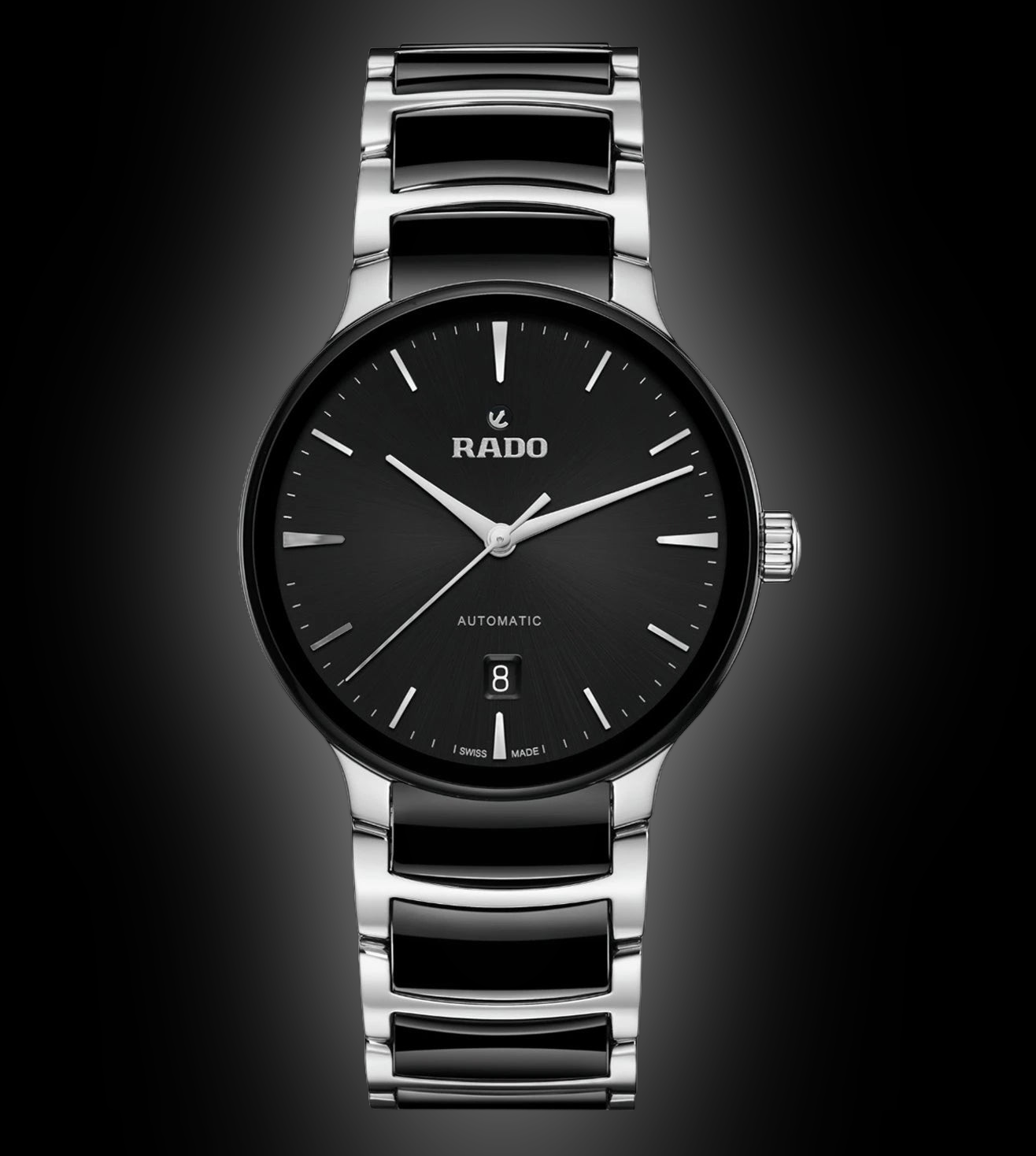 Rado Centrix 3001 Black Dial, Stainless Steel, 39.5 mm, Automatic