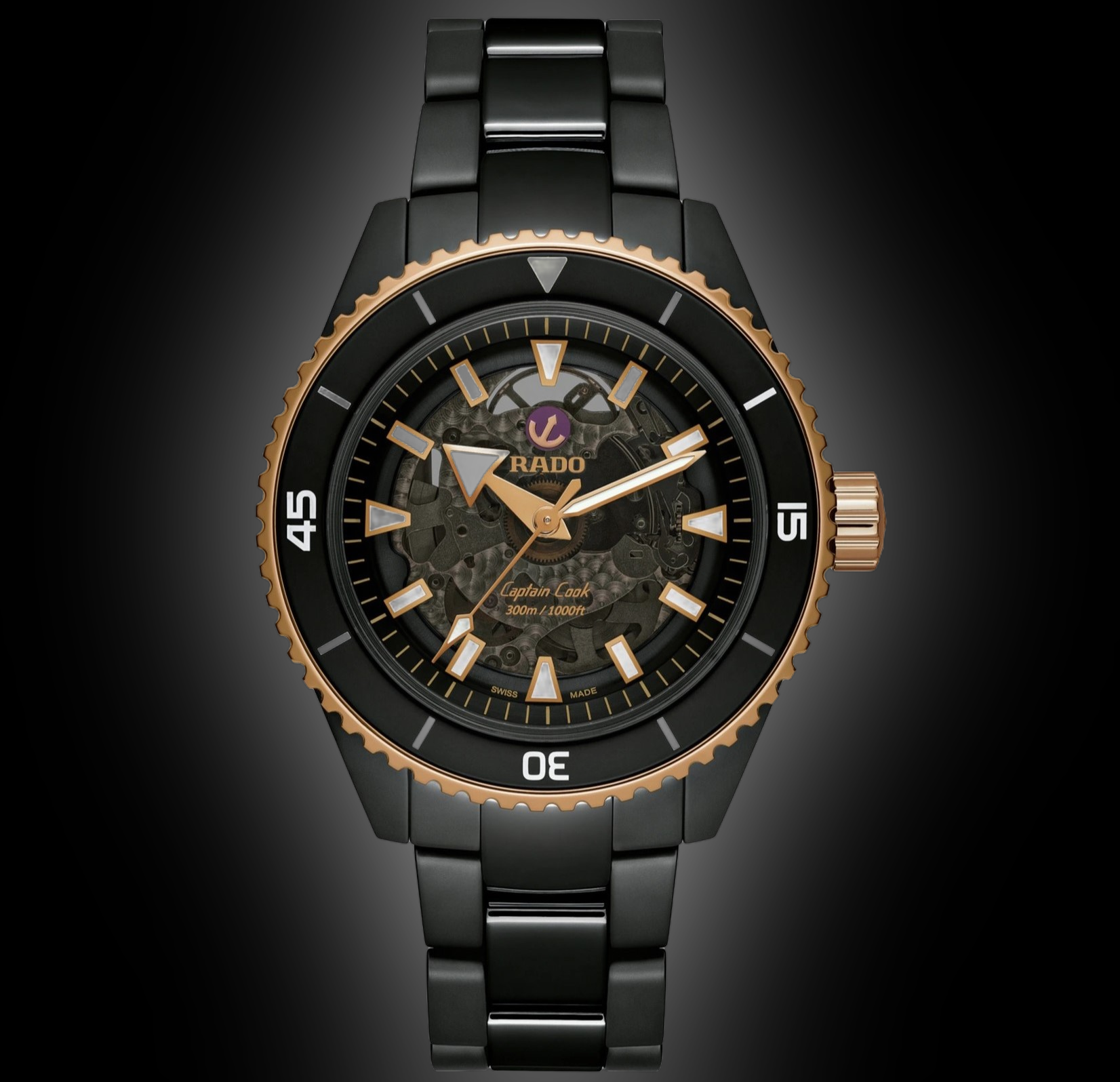 Rado Captain Cook 3212 Black Dial, High-Tech Ceramic, Titanium, 43.0 mm ...
