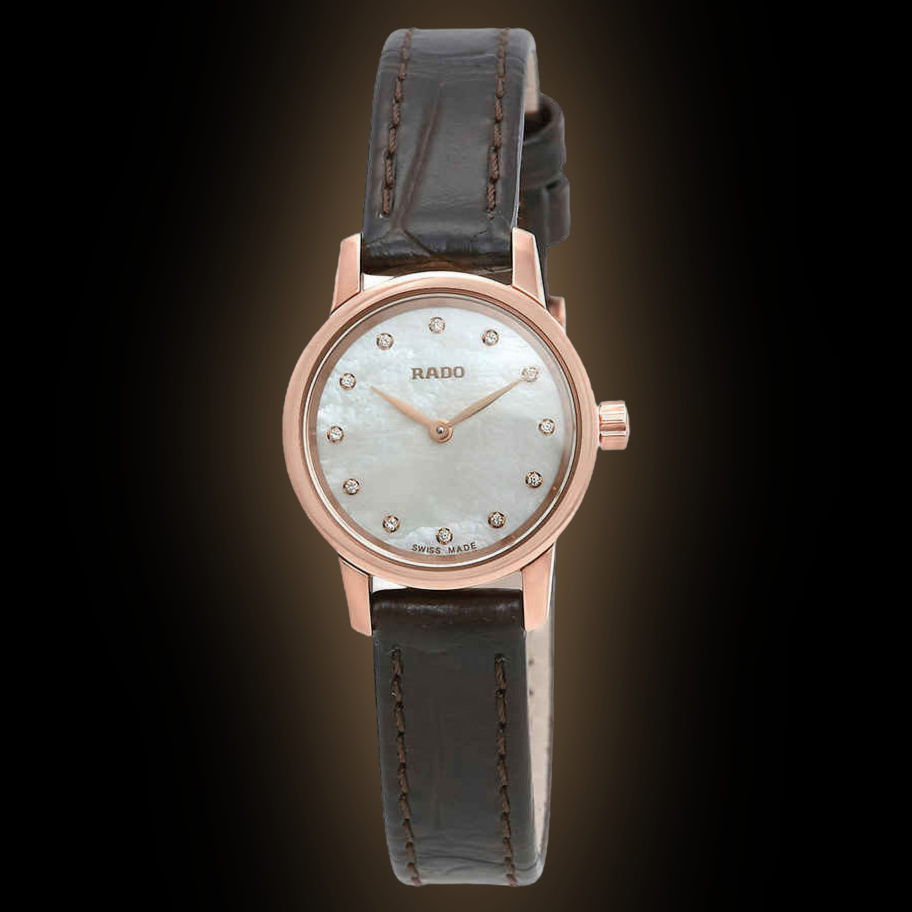 Rado Coupole 2289 White Mother of Pearl Dial, Rose Gold Pvd Stainless ...