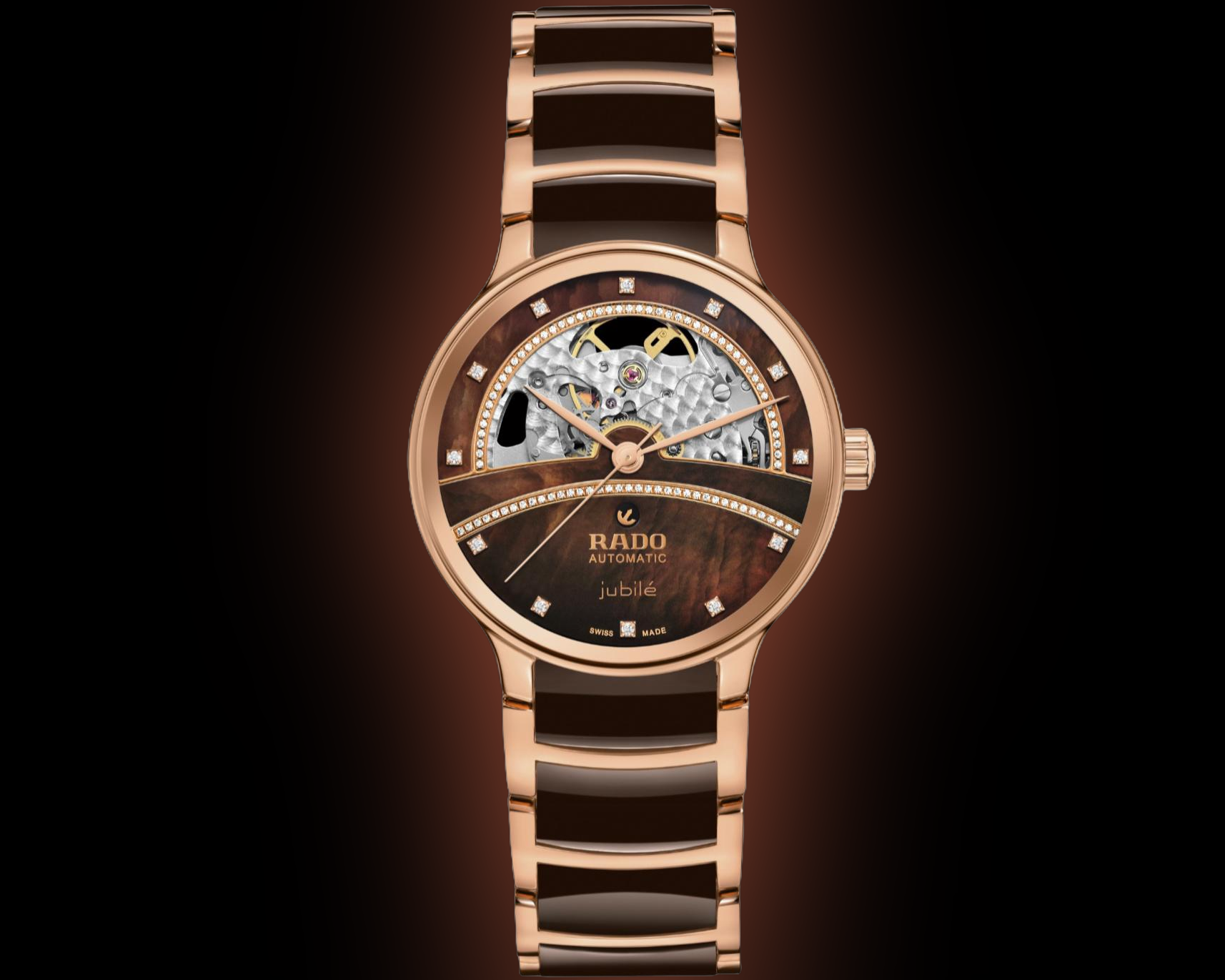 Rado Centrix 3002 Open Heart Rose Gold Dial, Stainless Steel, 35.0 mm ...