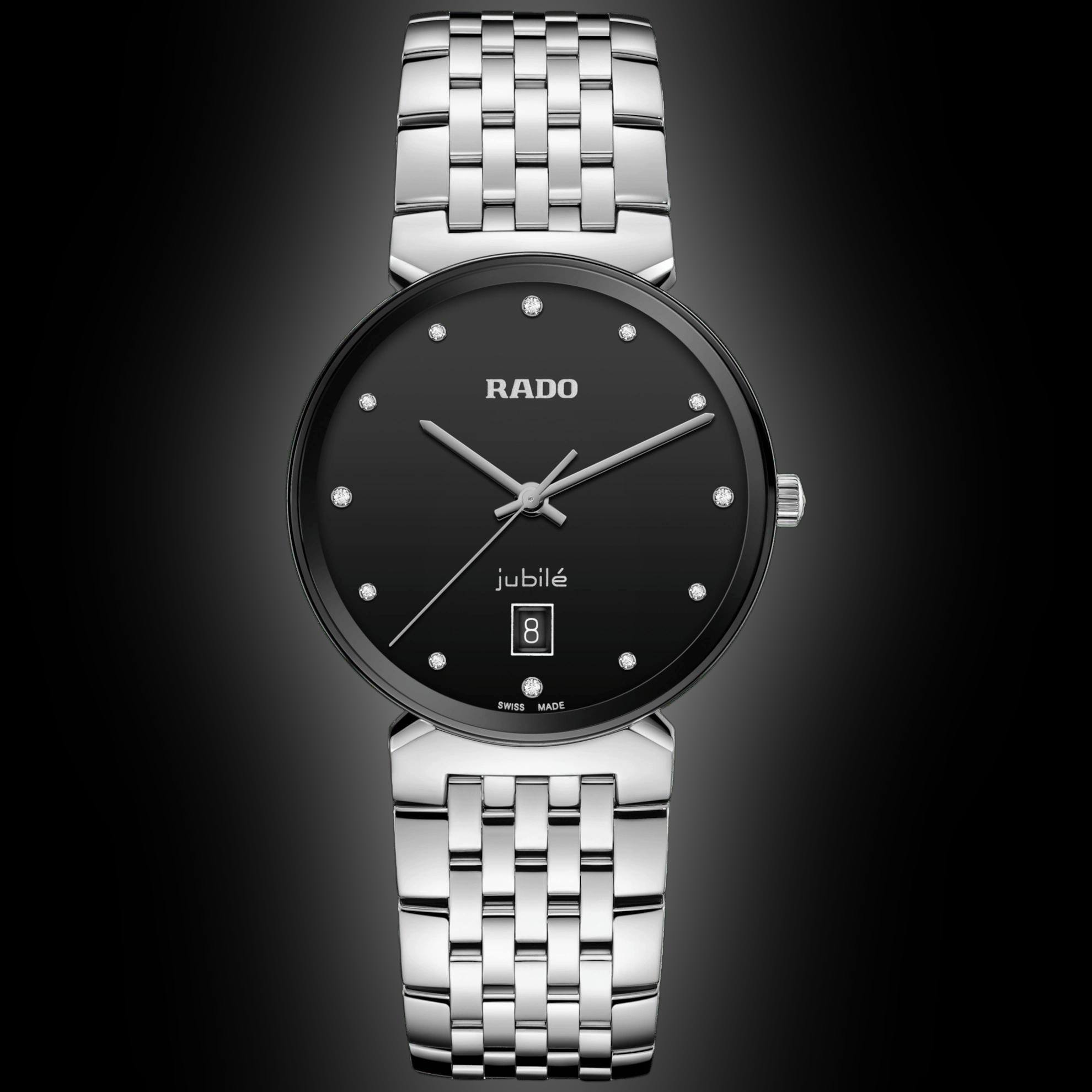 Rado Florence 4891 Black Dial, Stainless Steel, 38 mm
