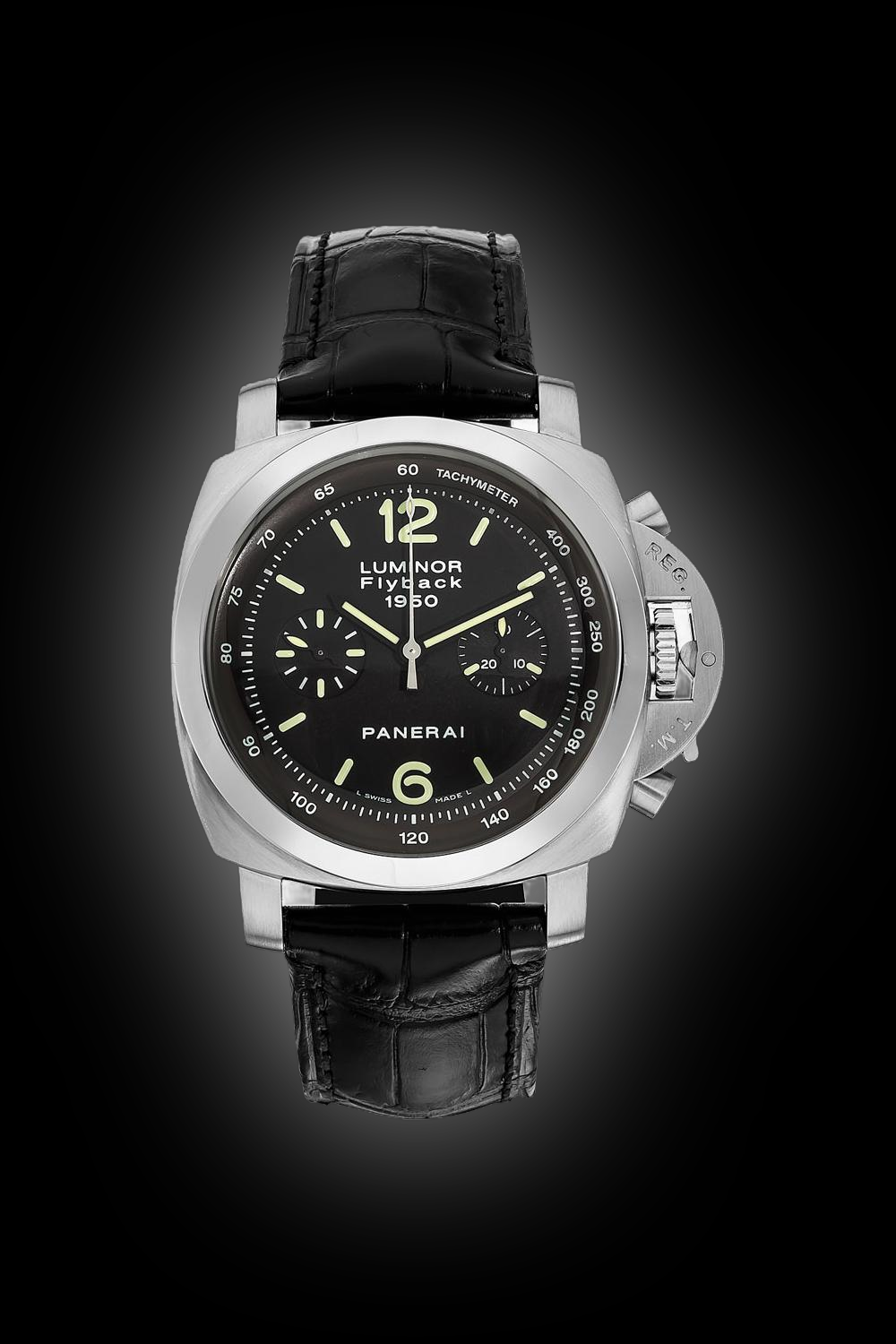 Panerai Luminor 1950 00212 Black Dial, Stainless Steel, 44.0 mm, Flyback