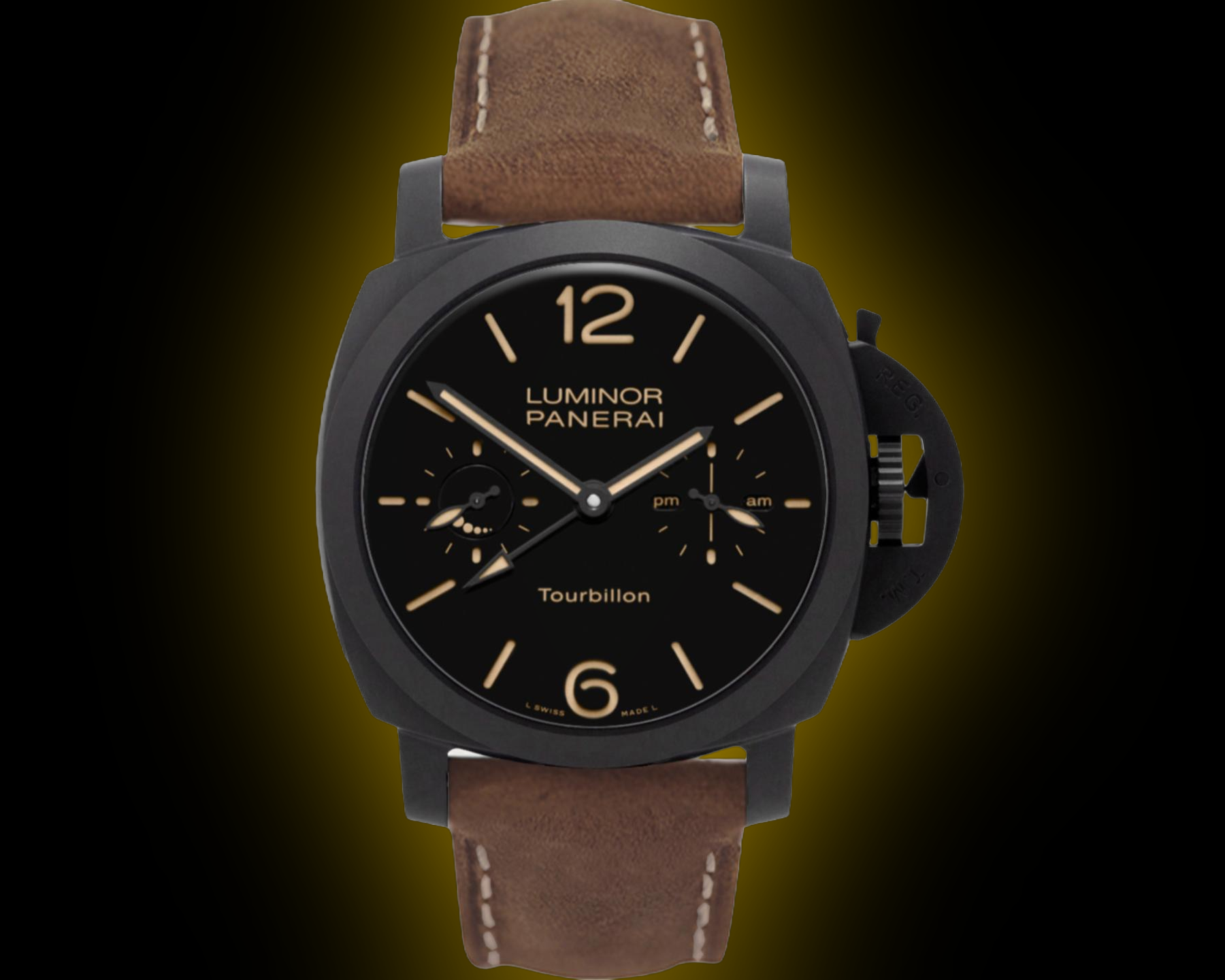 Panerai Luminor 1950 00396 Black Dial, Ceramic, 48.0 mm, Tourbillon GMT