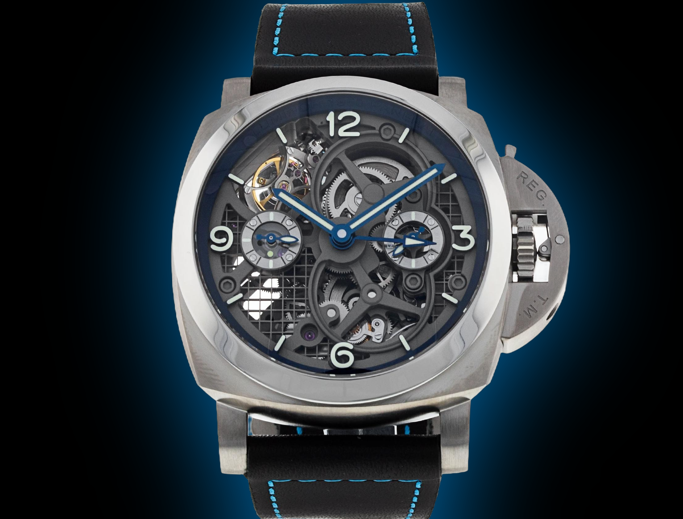 Panerai Luminor 1950 Tourbillon GMT Titanio Lo Scienziato Blue 00767