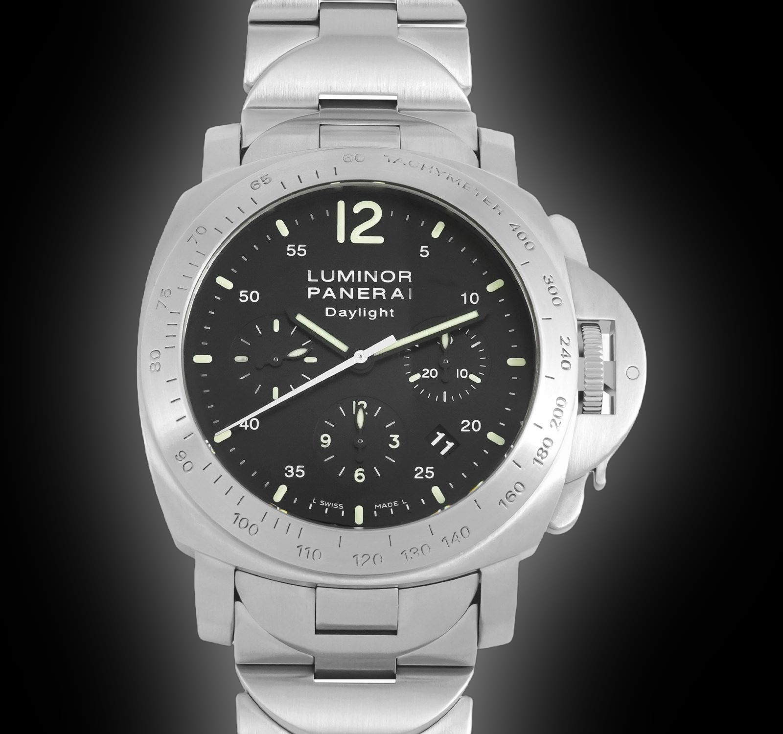 Panerai Luminor Chrono 00236 Black Dial, Stainless Steel, 44.0 mm, Daylight