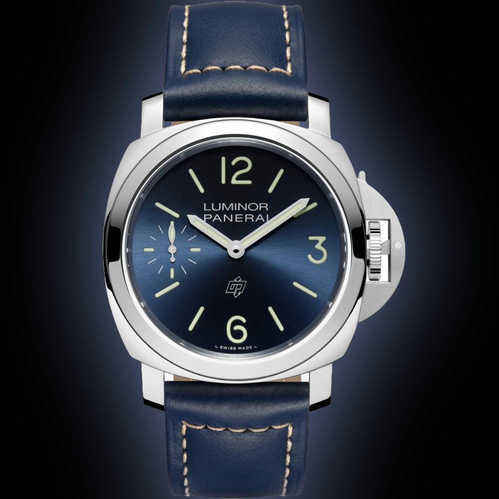 Panerai Luminor Logo 01085 Blue Dial, Polished Steel, 44.0 mm, Manual ...