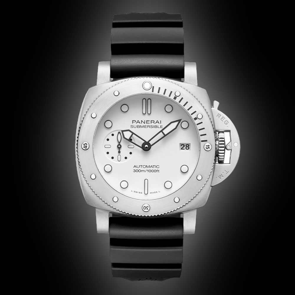 Panerai Submersible 42 01223 White Dial, Stainless Steel, 42.0 mm ...