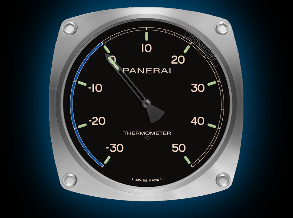 Panerai Clocks & Instruments 00583 Black Dial, Stainless Steel, 200.0 ...