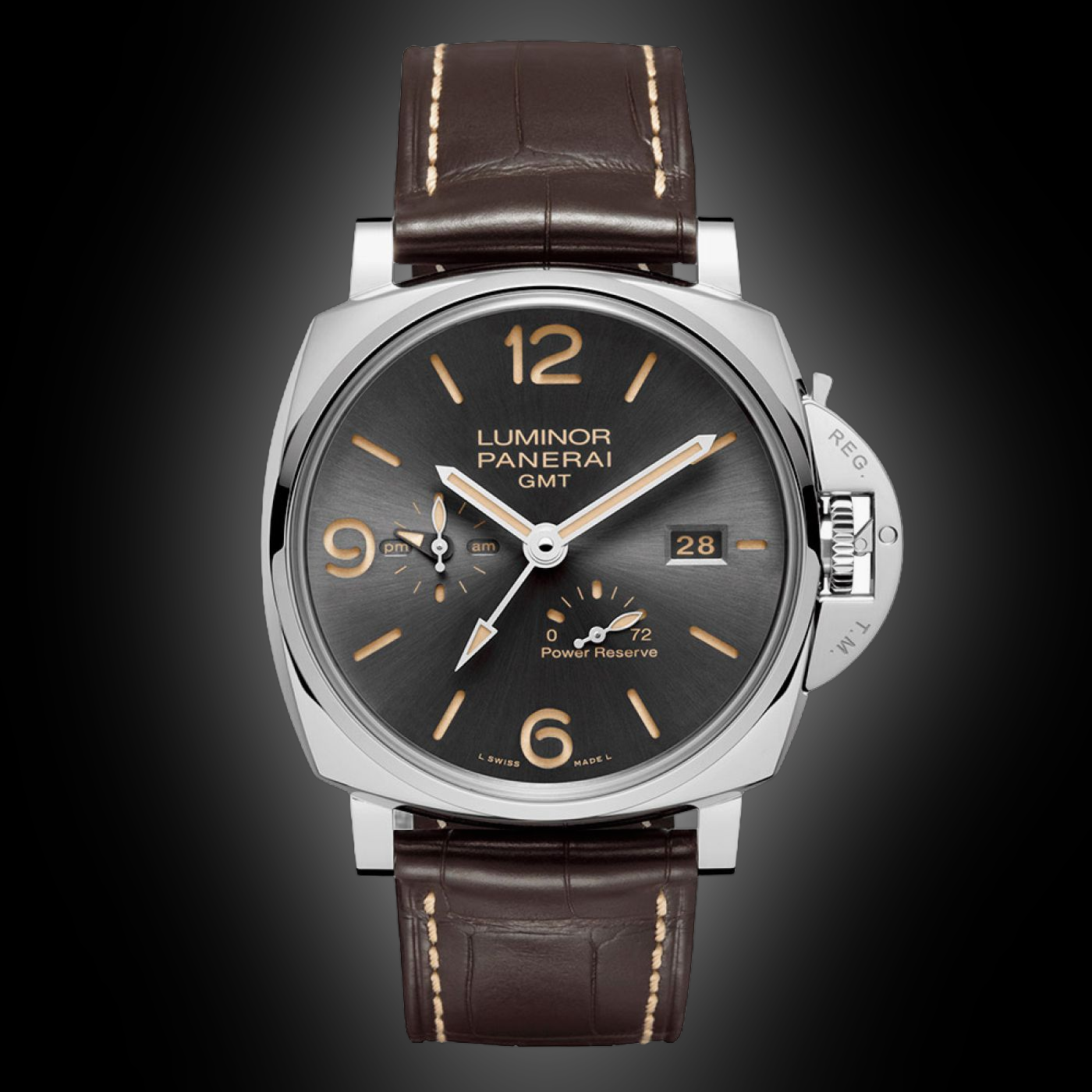 Panerai Luminor Due 00944 Grey Dial, Stainless Steel, 45.0 mm, GMT