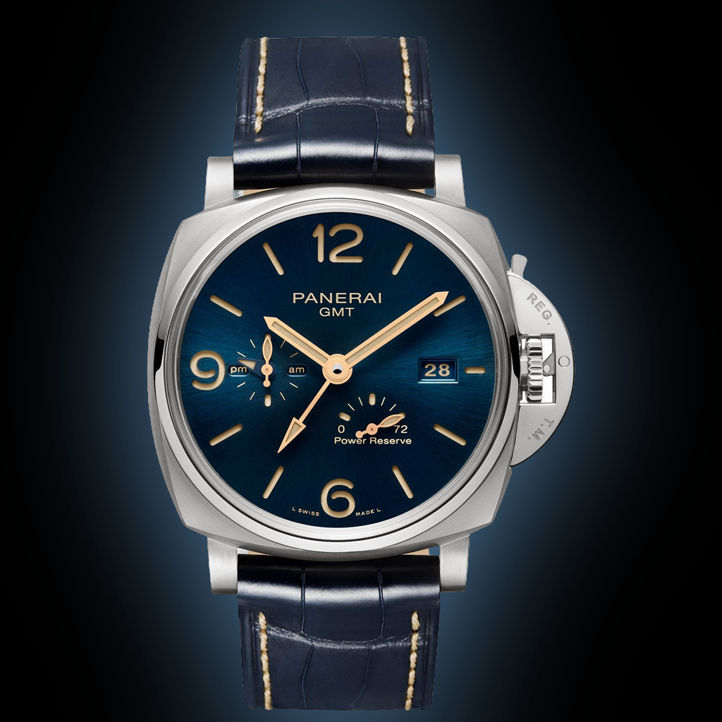Panerai Luminor Due 00964 Blue Sun-Brushed Dial, Titanium, 45.0 mm, GMT