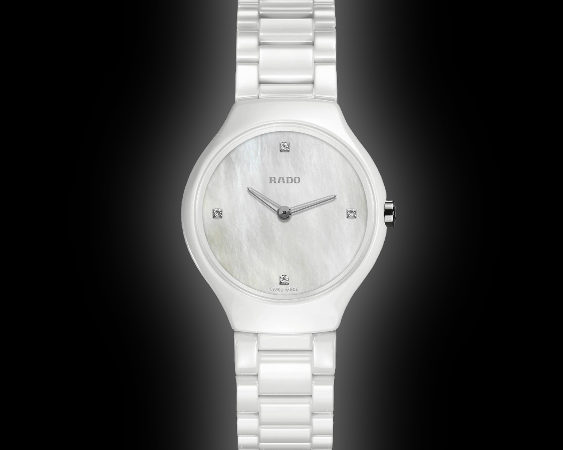 Rado TRUE 2795 White Mother of Pearl Dial, Ceramic, 30.0 mm, Thinline