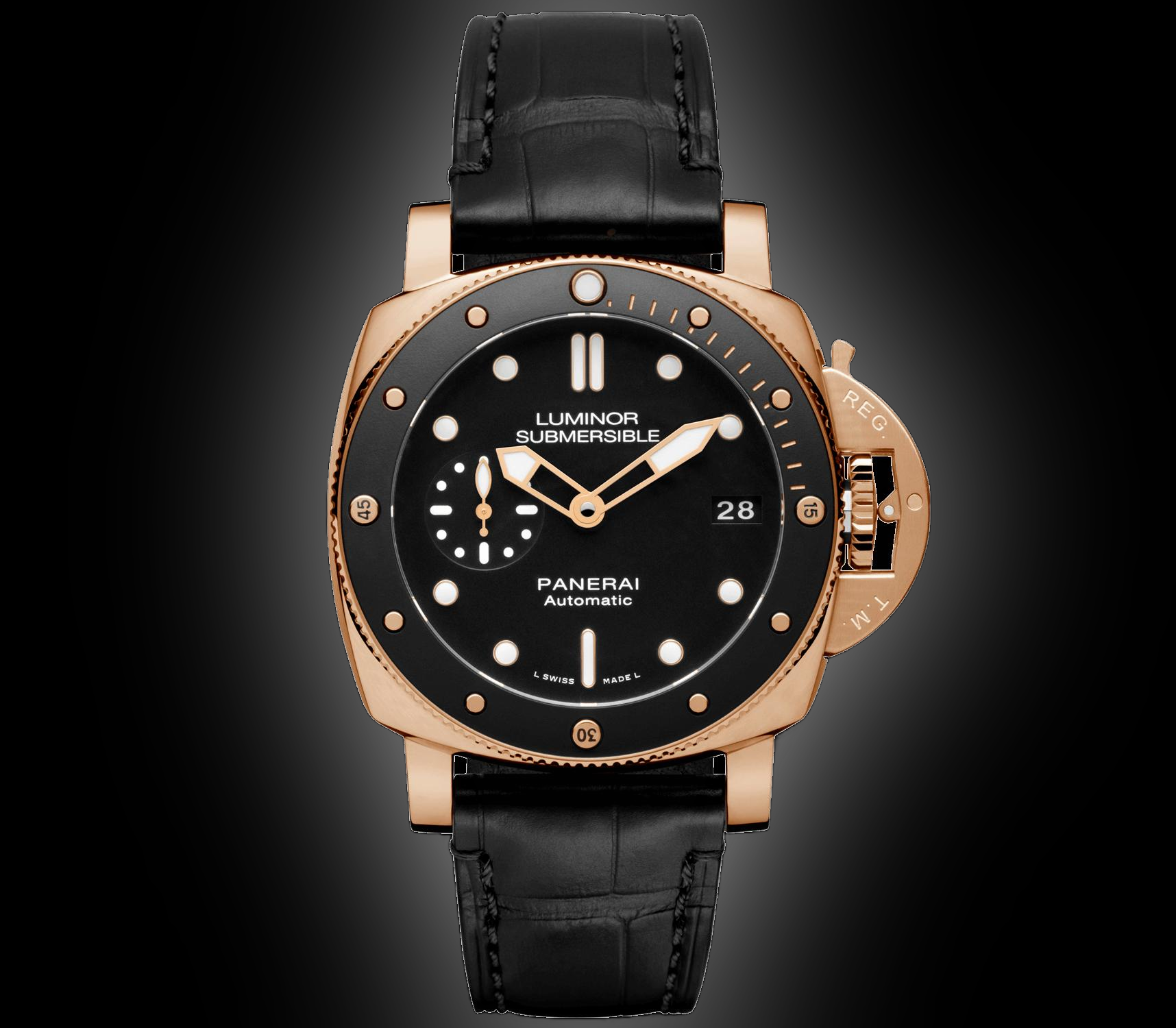 Panerai Submersible 1950 00684 Black Dial, Red Gold, 42.0 mm, Oro Rosso