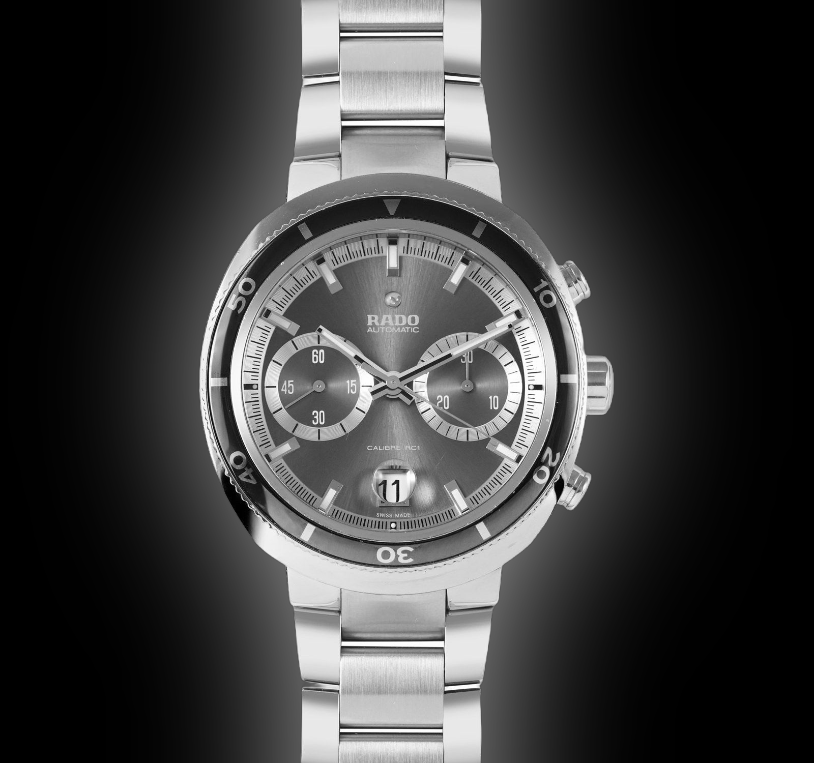 Rado D-Star 1596 Grey Dial, Stainless Steel, Chronograph, Men's Watch