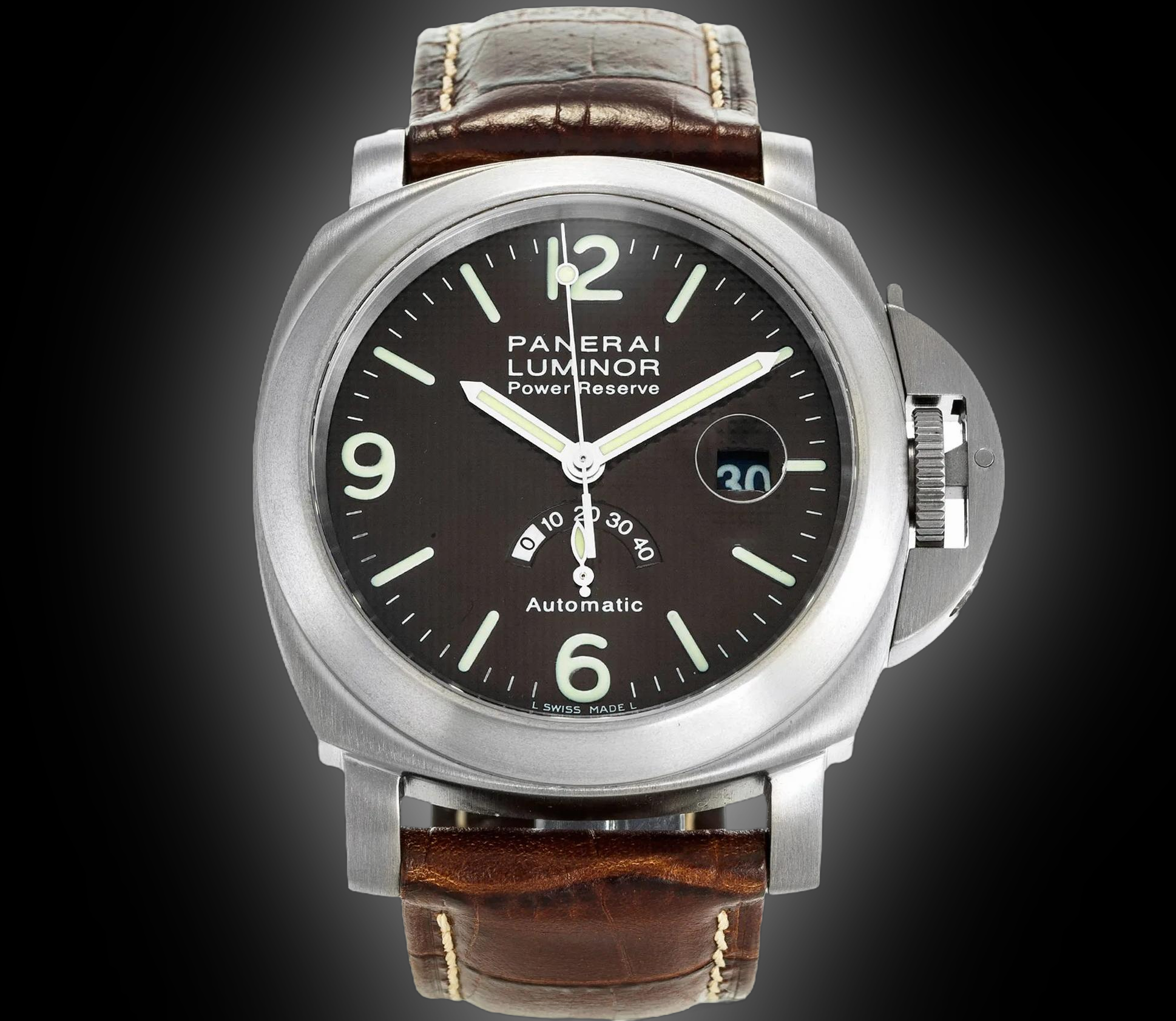 Panerai Luminor Power Reserve 00057 Brown Dial, Titanium, 44.0 mm, Self ...