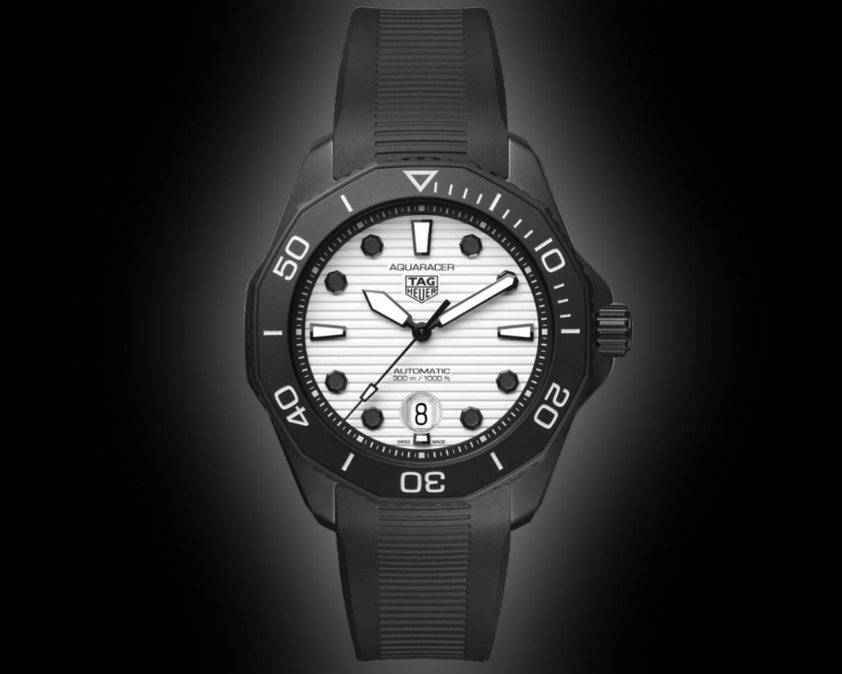TAG Heuer Aquaracer FT6197 White Dial, Steel DLC, Professional 300, Date