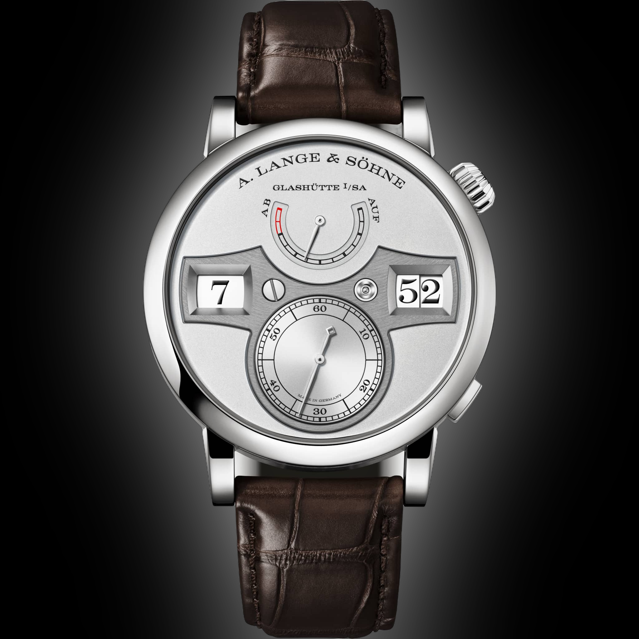 A. Lange & Söhne Zeitwerk 142 Rhodié Dial, 950 Platinum, Manual Winding ...
