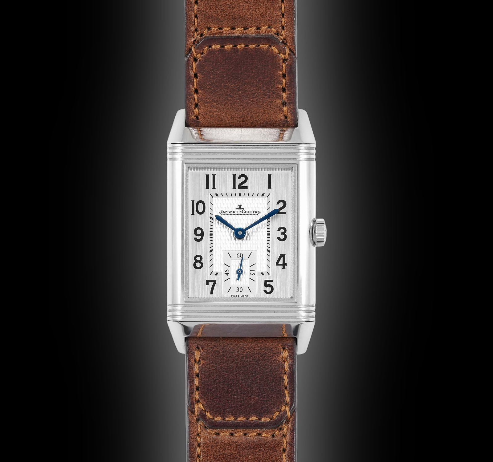 Jaeger LeCoultre Reverso 245 Silvered Grey Dial, Stainless Steel, 42.9 ...