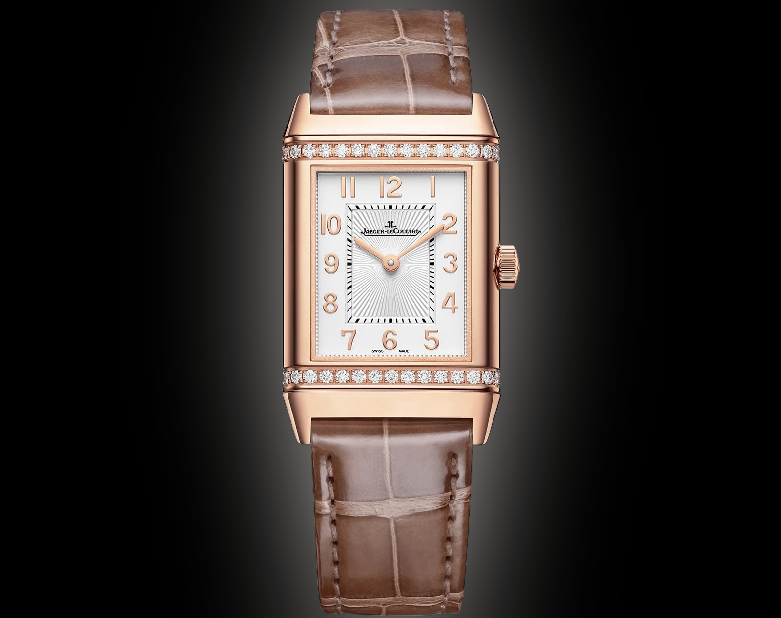 Jaeger LeCoultre Reverso 257 Silvered Grey Dial, 18 Carat Pink Gold, 40 ...