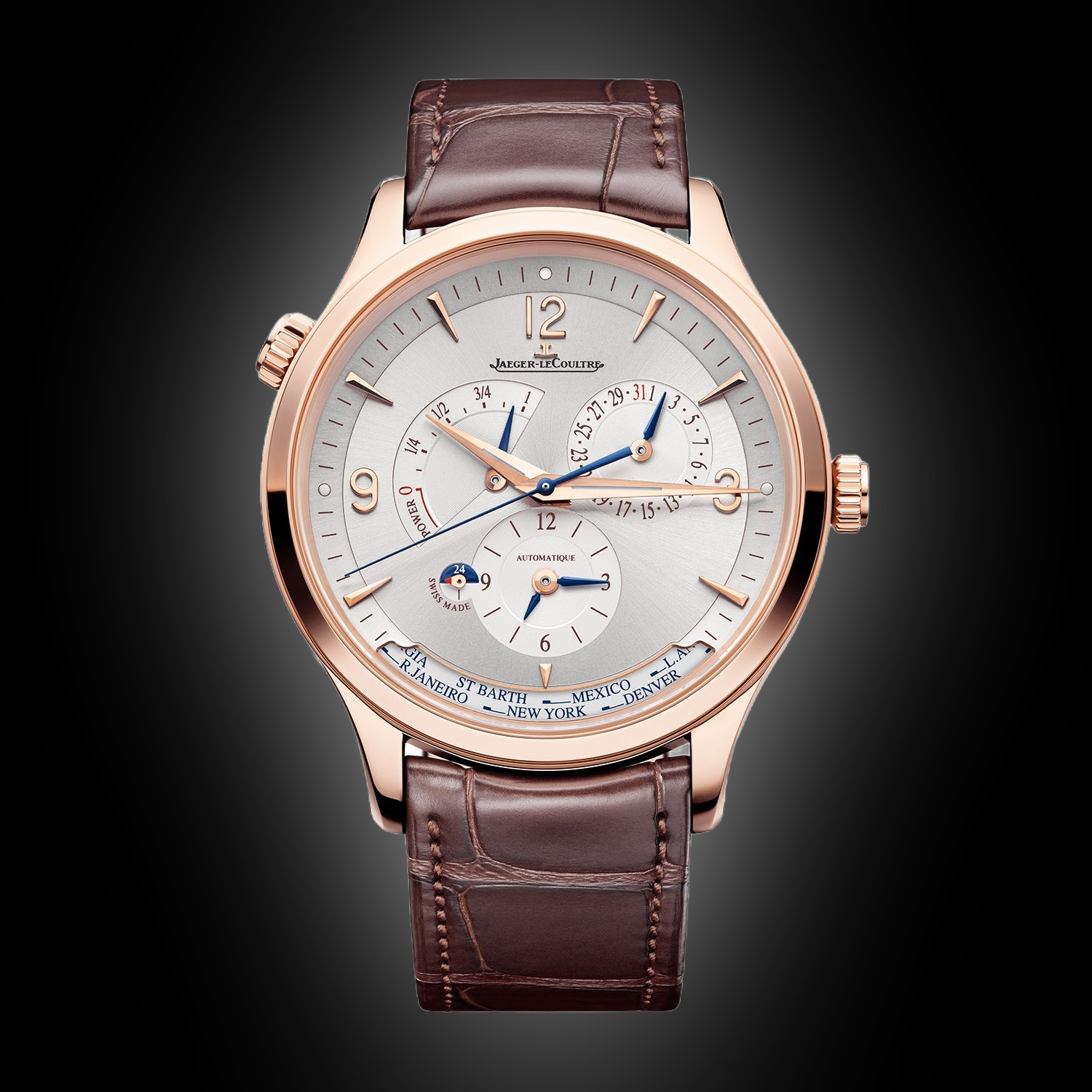 Jaeger LeCoultre Master Control 412 Silvered Grey Dial, 18 Carat Pink ...