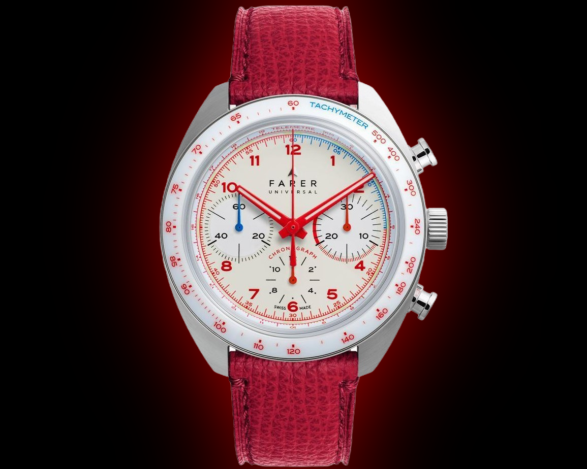 Farer Chrono-Sport Bernina Titanium Manual, Rocket Red Granolo Leather ...