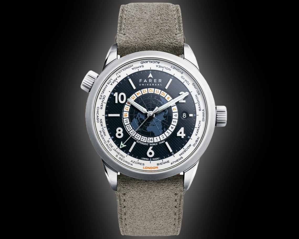 Farer Complications Roche II Grey Suede Leather Strap