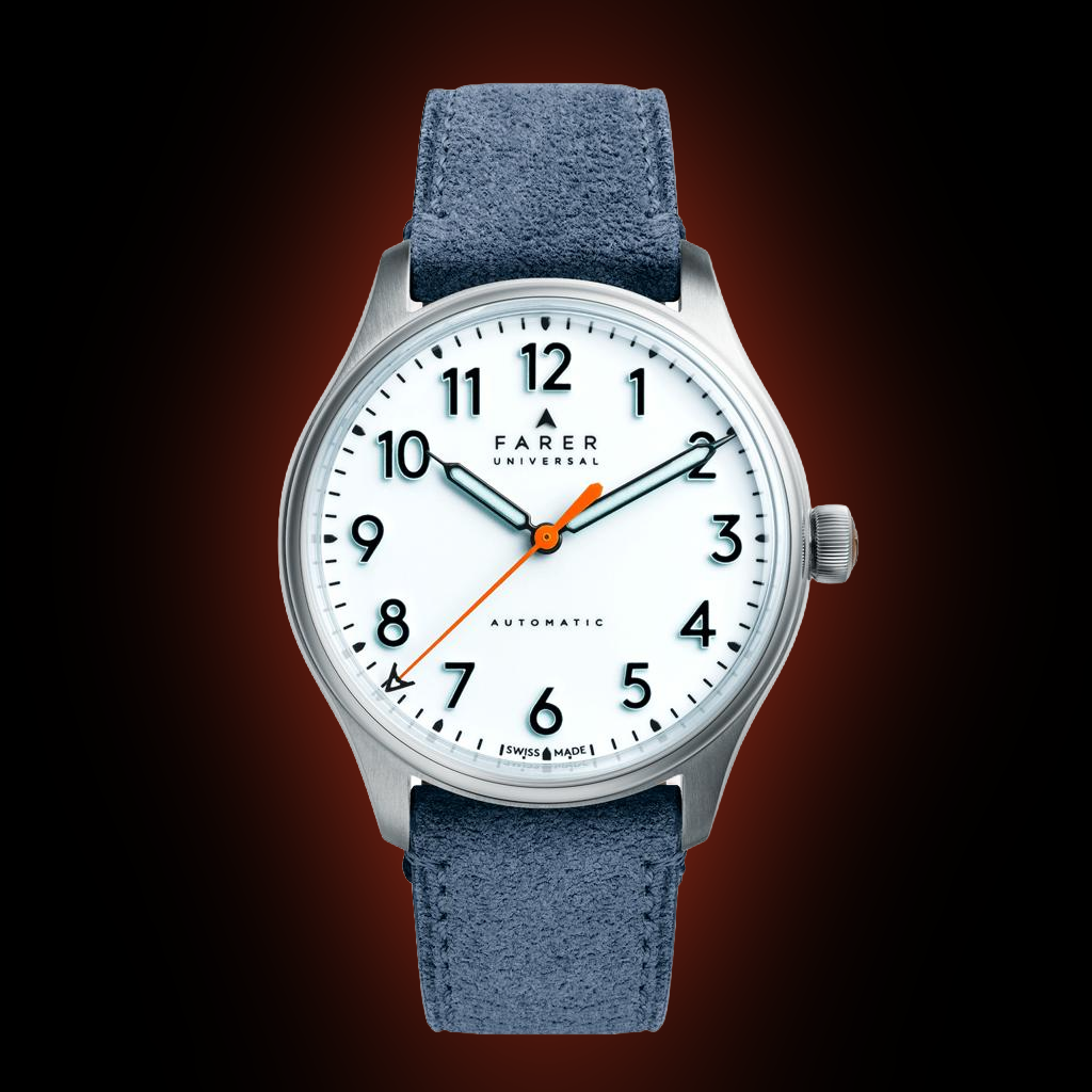 Farer Three Hand Resolute II Self Winding, Denim Suede Leather, Vintage ...