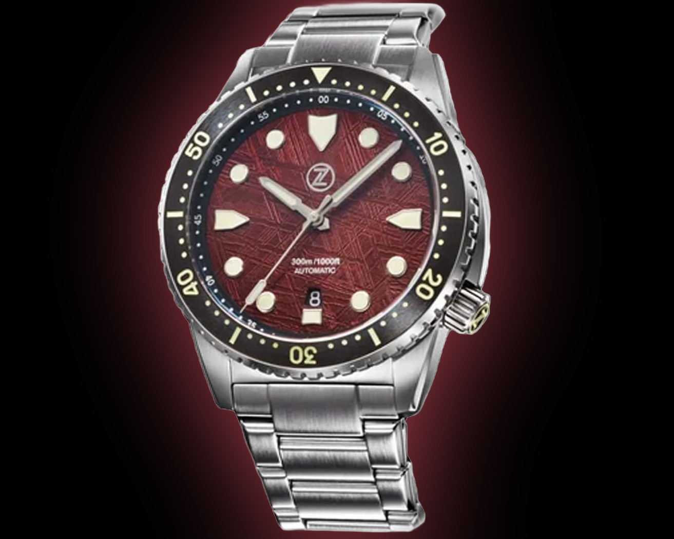 Zelos Great White V2 300 m Blood Moon Meteorite, Dark Red Dial ...