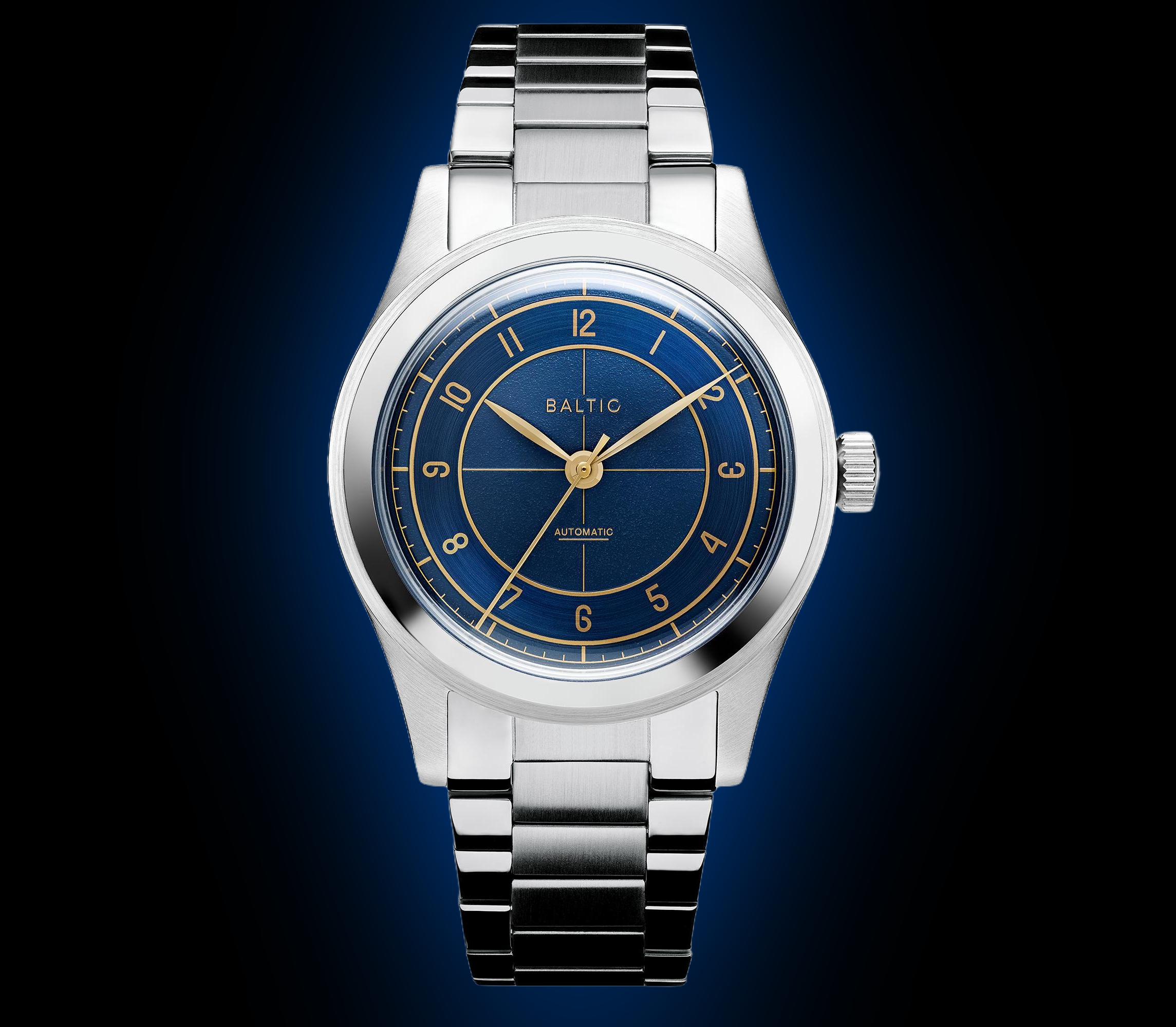 Baltic Watches HMS-002 Blue Gilt Dial, Stainless Steel, 38.0 mm, Self ...