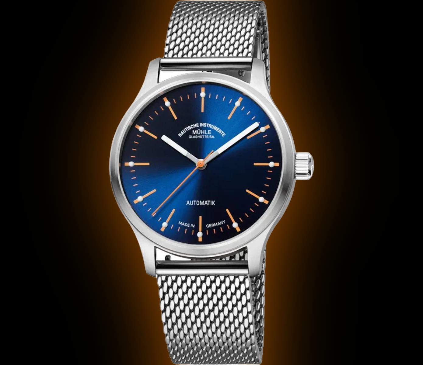 Muehle Glashuette Panova M1-40-72 Blue Dial, Stainless Steel, 40.0 mm ...