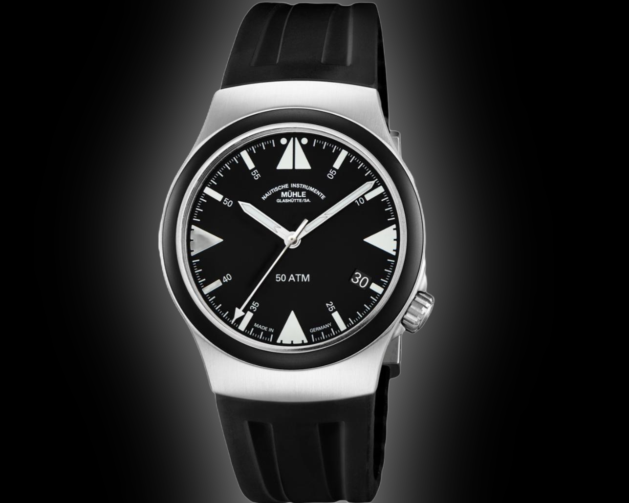 Muehle Glashuette Tool watches M1-51-03 Black Dial, Titanium, 43.0 mm ...