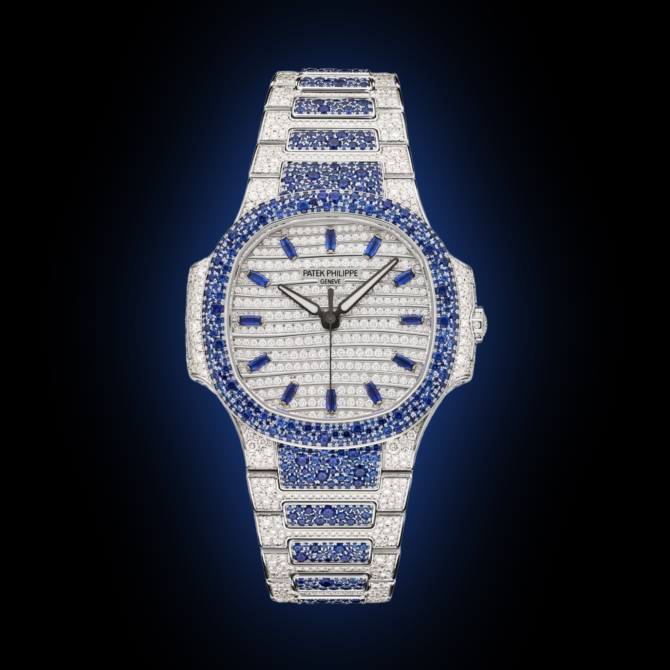 Patek Philippe Nautilus 7118 Diamond Paved Dial, White Gold, 35.2 mm ...