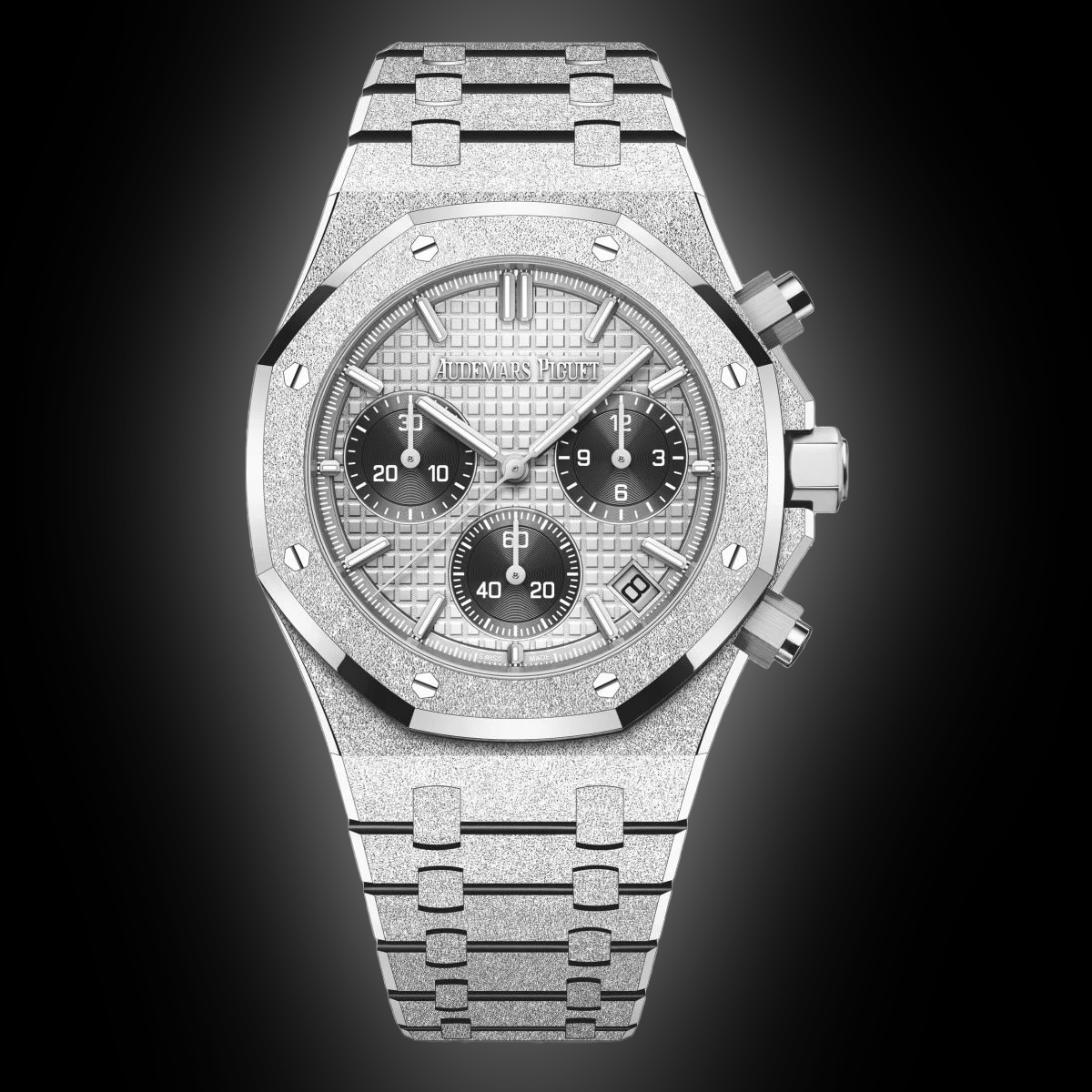 Audemars Piguet Royal Oak 26240 Grey Dial, Hammered 18 Carat White Gold ...