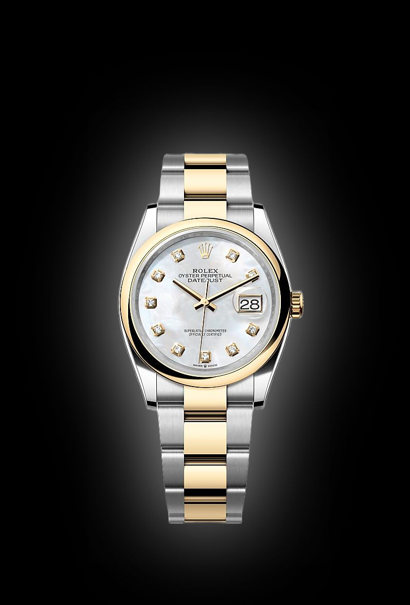 Rolex Datejust 36 126203 White Mother-Of-Pearl Dial, Yellow Rolesor, 36 ...