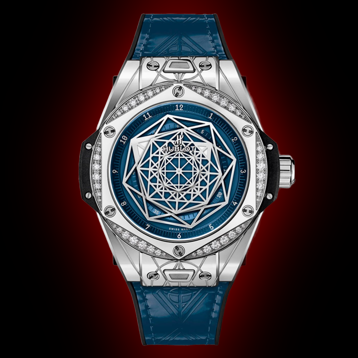 Hublot Sang Bleu Diamond Blue Dial Ladies Watch | Coveted
