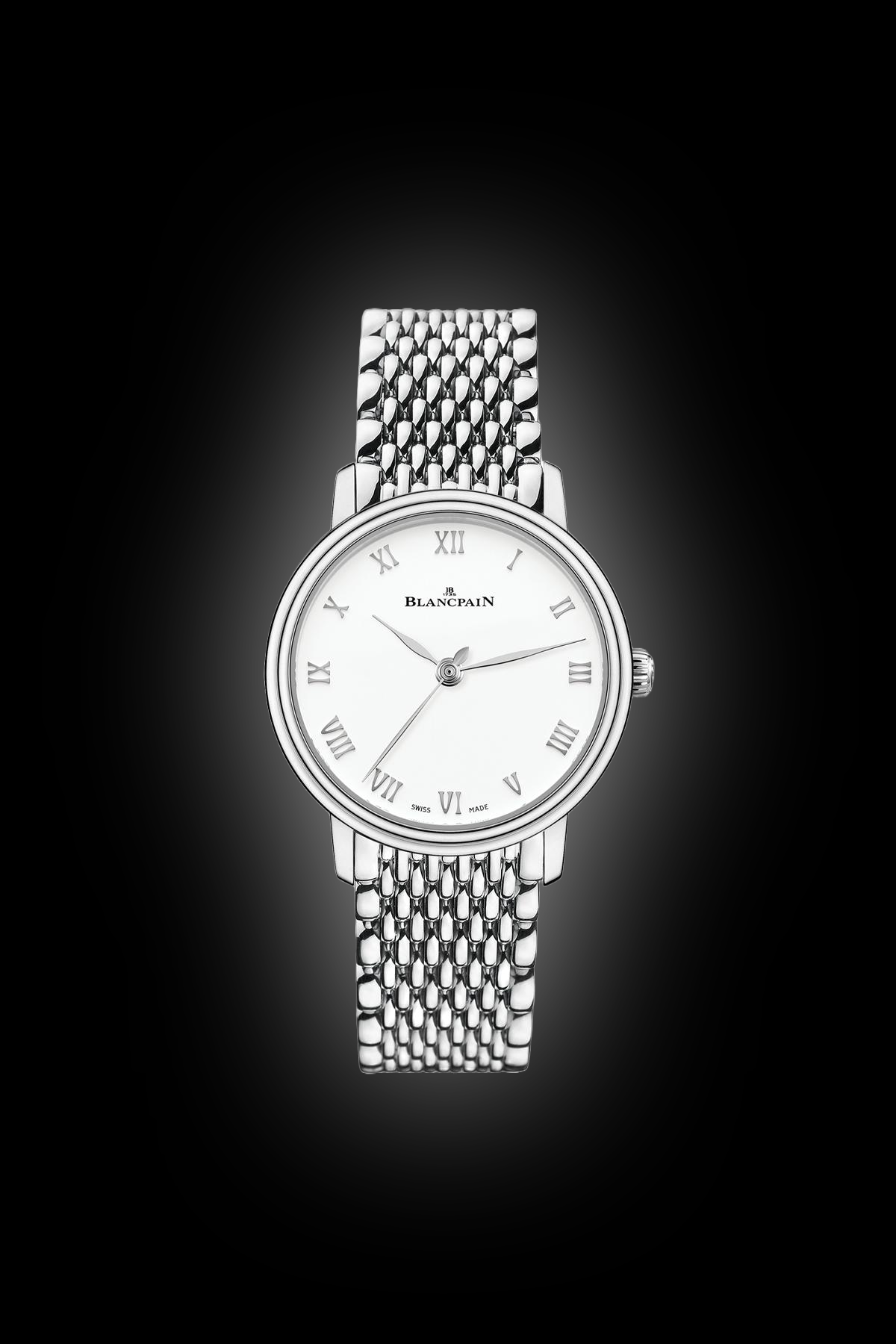 Blancpain Villeret Ultraplate 6104 White Dial, Steel, 29.0 mm, Self Winding