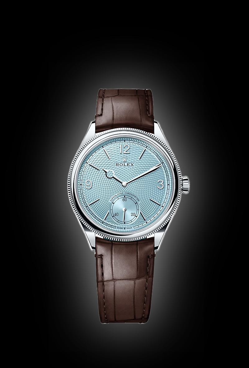 Rolex 1908 39 52506 Ice Blue Dial, Platinum, 39.0 mm, Alligator Leather