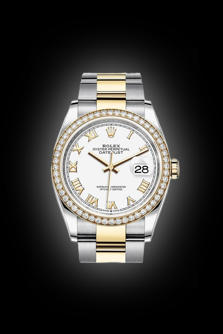 Rolex Datejust 36 126283 White Dial, 18kt Yellow Gold, Oyster, Men's Watch