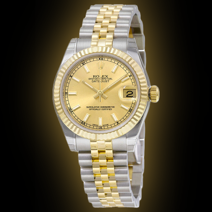 Rolex Lady-Datejust 31 178273 Champagne Dial, 18kt Yellow Gold, 31.0 mm ...