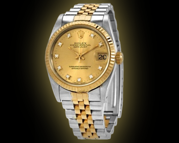 Rolex Datejust 68273 Champagne Diamond Dial, 18kt Yellow Gold ...