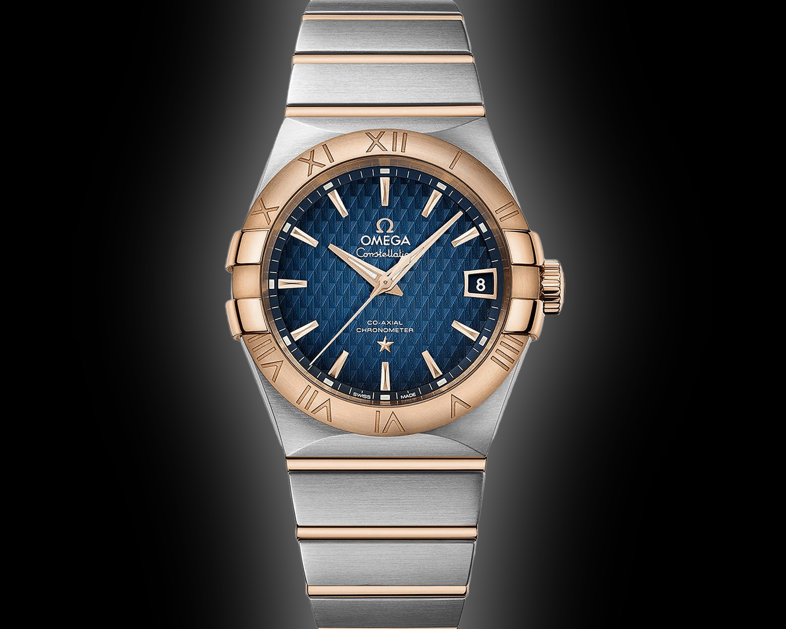 Omega Constellation 38 123.20 Blue Carbon Fiber Dial, Red Gold, 38.0 mm, Lozenge