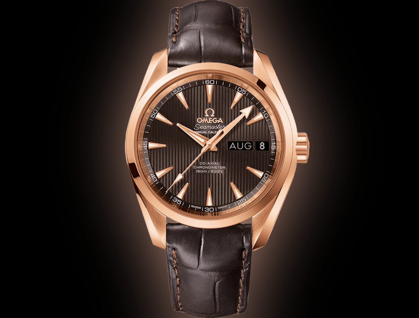 Omega Seamaster Aqua Terra 150M Co-Axial 38.5 Annual Calendar Red Gold