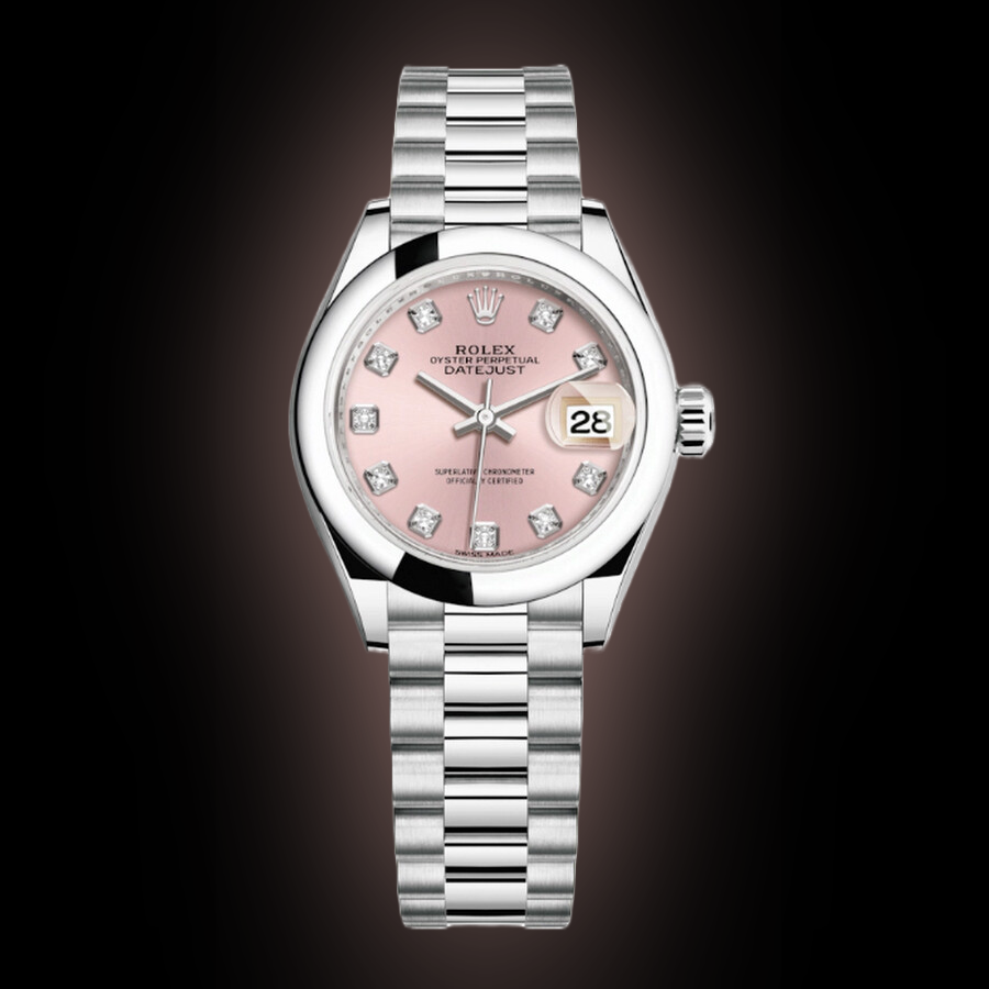 Rolex Lady-Datejust 279166 Pink Dial, Platinum, 28.0 mm, President