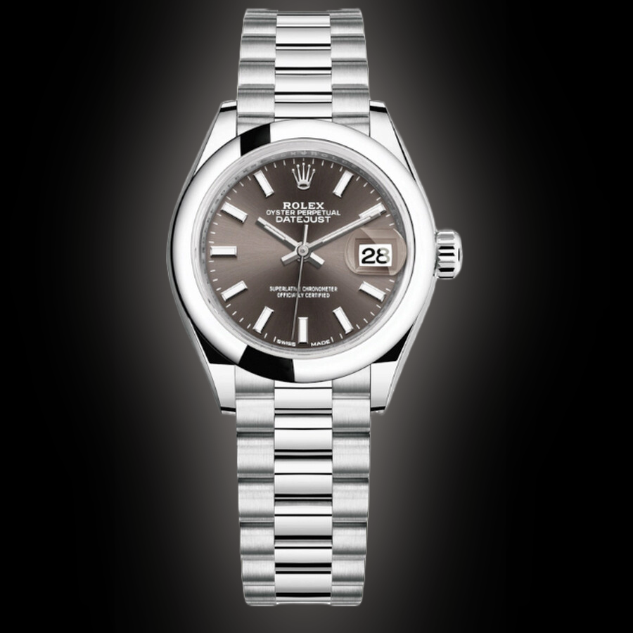 Rolex Lady-Datejust 279166 Grey Dial, Platinum, 28.0 mm, President