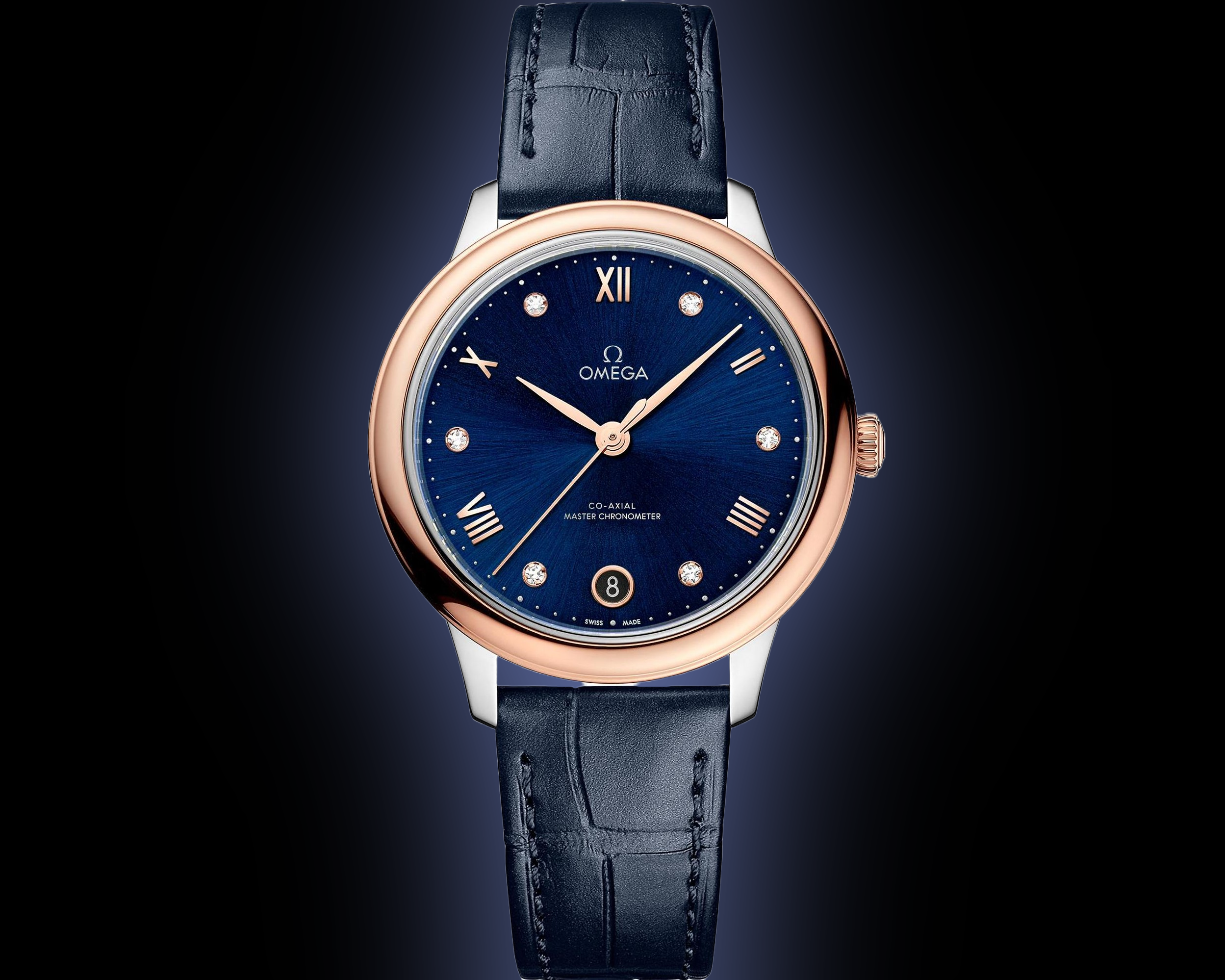 Omega De Ville Prestige 434.23 Blue Dial, Sedna Gold, 34.0 mm, Manual ...